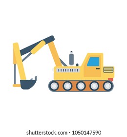 Vector Illustration Cartoon Flat Industrial Excavator: เวกเตอร์สต็อก ...