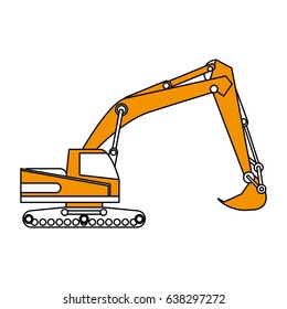Excavator Backhoe Vector Illustration Isolated On: เวกเตอร์สต็อก (ปลอด ...
