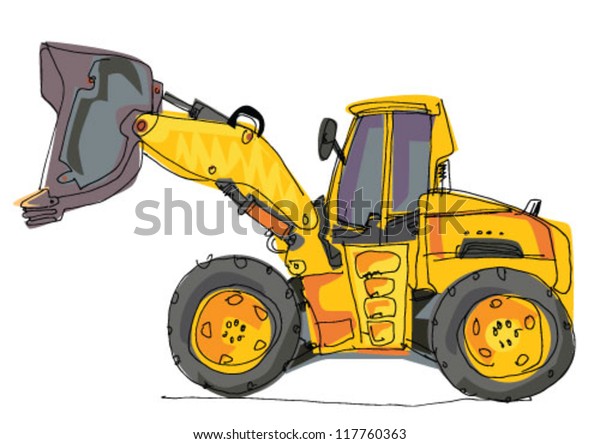 Excavator Cartoon Stock Vector (Royalty Free) 117760363