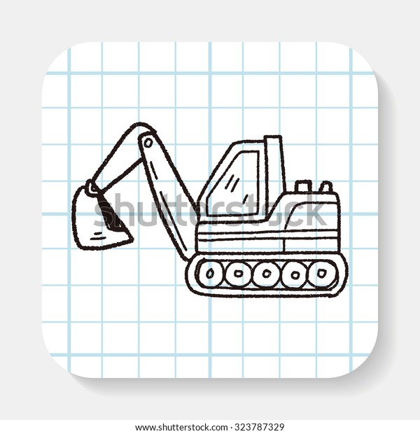 Excavator Doodle Stock Vector (Royalty Free) 323787329 | Shutterstock