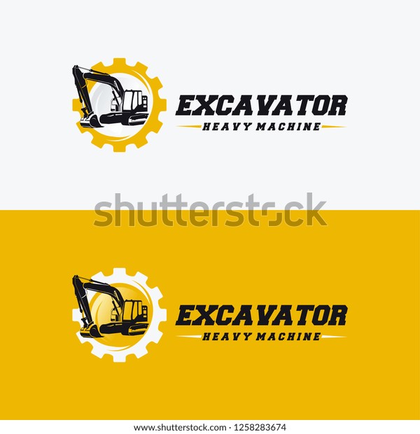 Excavator Heavy Machine logo designs template, Great Excavator logo ...