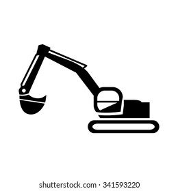 Excavator Icon Line Outline Style Vehicle Stock Vector (Royalty Free ...