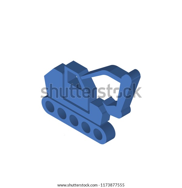 Excavator Isometric Left Top View 3d Stock Vector (Royalty Free ...