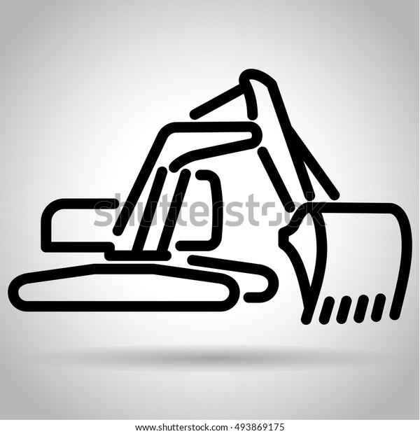 Excavator Line Icon Stock Vector (Royalty Free) 493869175 | Shutterstock