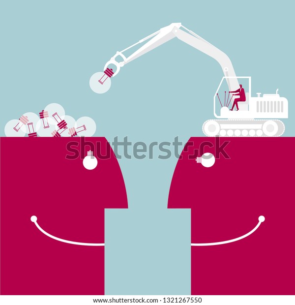 Excavator Loads Light Bulb On Face Stock Vector (Royalty Free ...
