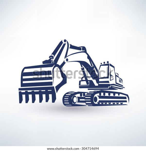 Excavator Symbol Stylized Vector Silhouette Stock Vector (Royalty Free ...