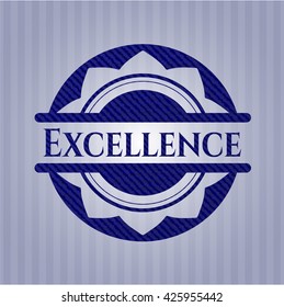 Excellence Badge Denim Texture Stock Vector (Royalty Free) 425955442 ...