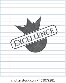 Excellence Draw Pencil Strokes Stock Vector (Royalty Free) 433079281 ...