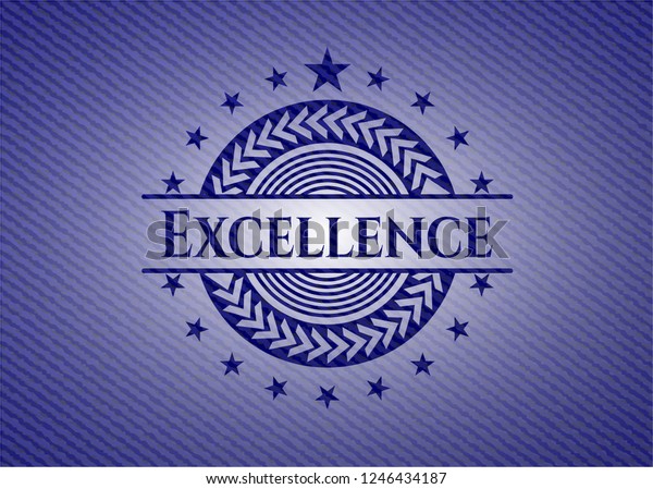Excellence Emblem Jean High Quality Background Stock Vector (Royalty ...