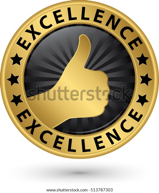 Excellence Golden Sign Thumb Vector Illustration Stock Vector (Royalty ...