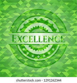 Excellence Green Emblem Mosaic Background Stock Vector (Royalty Free ...