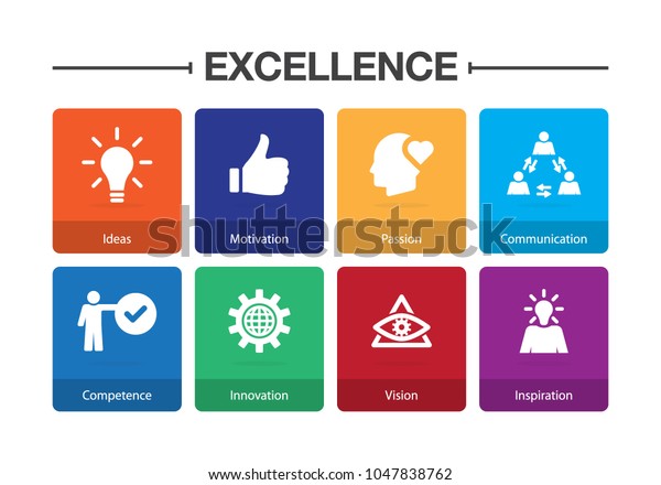 Excellence Infographic Icon Set Stock Vector (Royalty Free) 1047838762