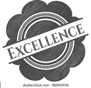 Excellence Pencil Draw Stock Vector (Royalty Free) 385935934 | Shutterstock