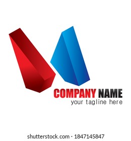Excellent Red Blue 3d Logo Stock Vector (Royalty Free) 1847145847 ...