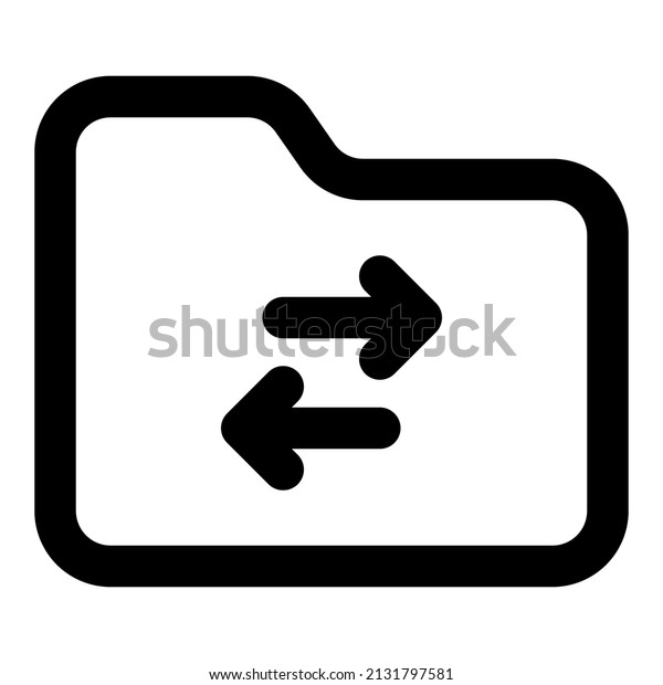 Vektor Stok Exchange Folder Icon Black Color (Tanpa Royalti) 2131797581 ...