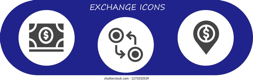 Exchange Icon Set 3 Filled Exchange Stock Vector (Royalty Free ...