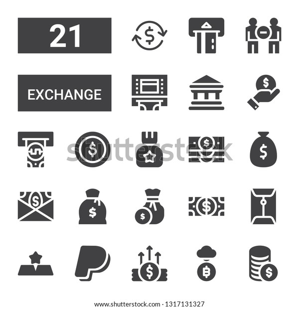 Exchange Icon Set Collection 21 Filled Stock Vector (Royalty Free ...