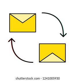 Exchange Mail Icon Envelope Rotate Arrows Stock Vector (Royalty Free ...