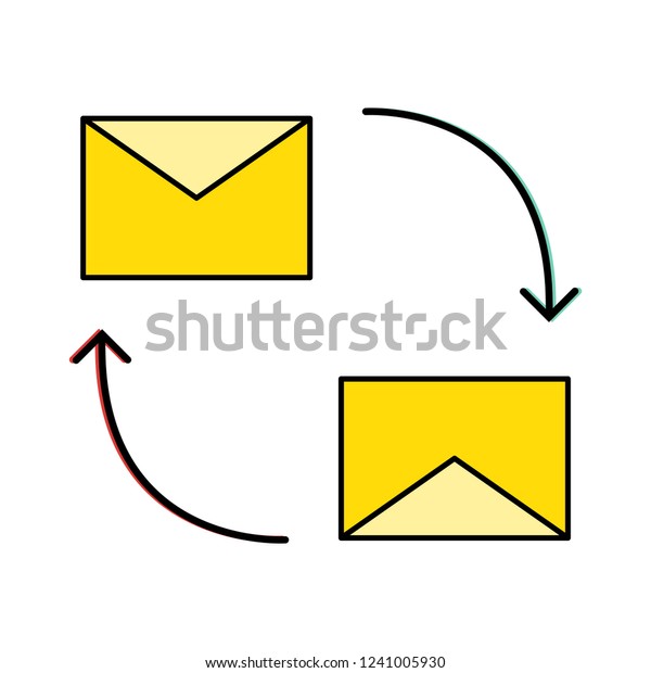Exchange Mail Icon Envelope Rotate Arrows Stock Vector (Royalty Free ...