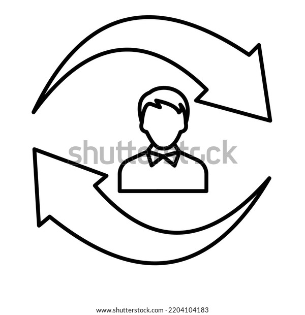 Exchange Shift Black Outline Vector Icon Stock Vector (Royalty Free ...