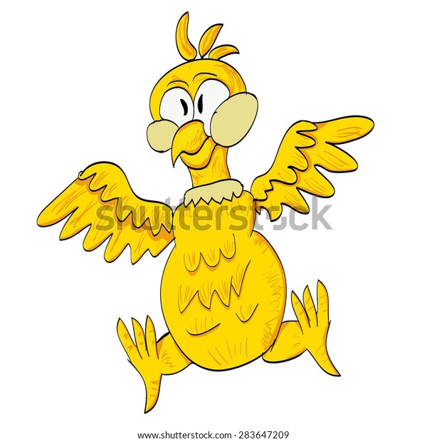 Excited Cartoon Chicken Stock Vector (Royalty Free) 283647209