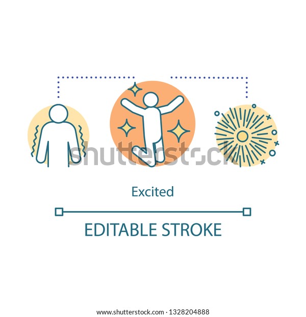 Excited Concept Icon Excitement Feeling Idea Stock Vector (Royalty Free ...