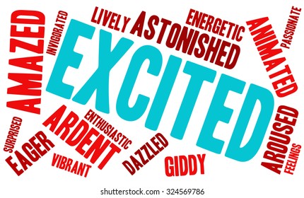 Excited Word Cloud On White Background Stock Vector (Royalty Free ...