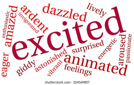 Excited Word Cloud On White Background Stock Vector (Royalty Free ...