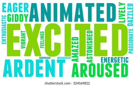 Excited Word Cloud On White Background Stock Vector (Royalty Free ...