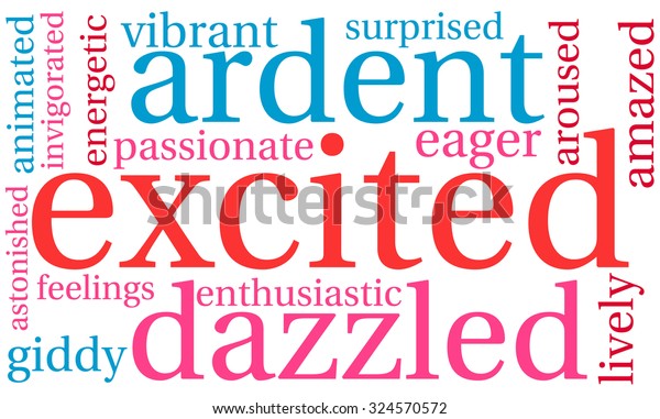 Excited Word Cloud On White Background Stock Vector (Royalty Free ...