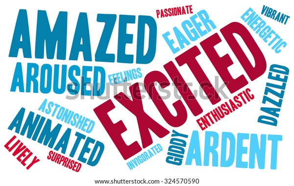 Excited Word Cloud On White Background Stock Vector (Royalty Free ...