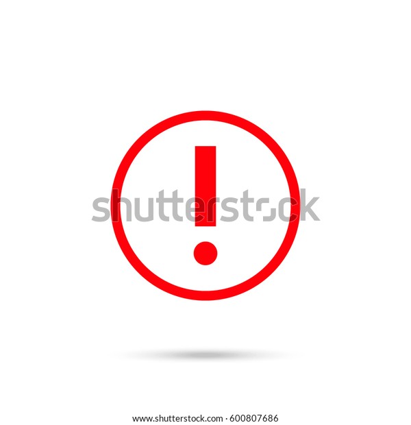 Exclamation Danger Sign Red Icon Gray Stock Vector (Royalty Free) 600807686