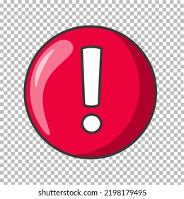 Exclamation Icon Red Flat Isolated Warning Stock Vector (Royalty Free ...