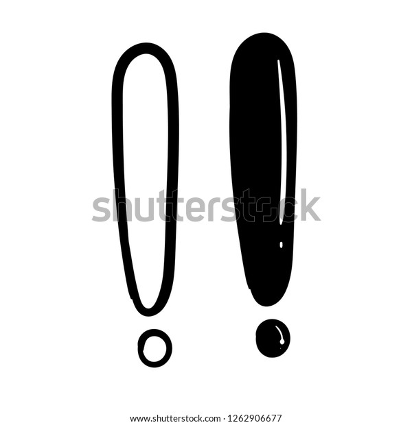 Exclamation Mark Doodle Icon Vector Drawing Stock Vector (Royalty Free ...