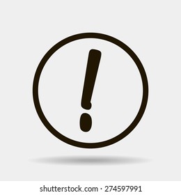 Exclamation Mark Hazard Warning Symbol Flat Stock Vector (Royalty Free ...