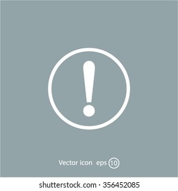 Exclamation Mark Hazard Warning Symbol Flat Stock Vector (Royalty Free ...
