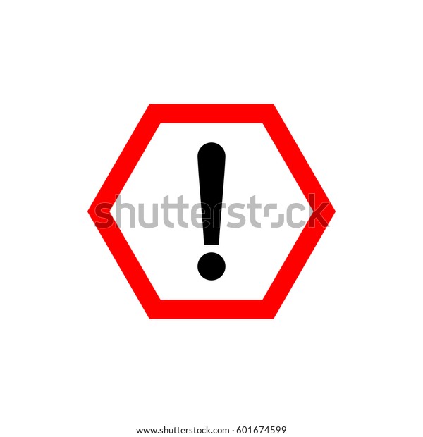 Exclamation Mark Hexagonal Hazard Warning Symbol Stock Vector (Royalty ...