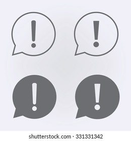 Exclamation Mark Icon Bubble Set Vector Stock Vector (Royalty Free ...