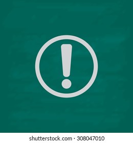 Exclamation Mark Icon Imitation Draw White Stock Vector (Royalty Free ...