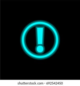 Exclamation Mark Inside Circle Blue Glowing Stock Vector (Royalty Free ...
