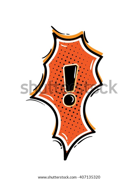 Exclamation Mark Retro Comic Style On Stock Vector (Royalty Free ...
