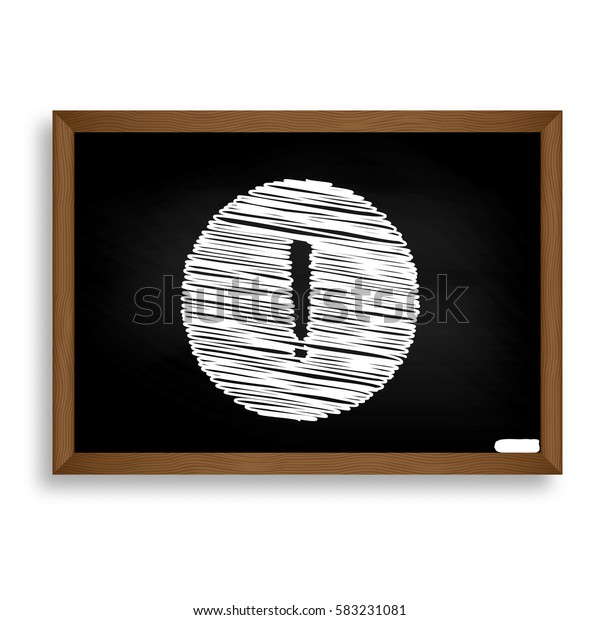 Exclamation Mark Sign White Chalk Icon Stock Vector (Royalty Free ...