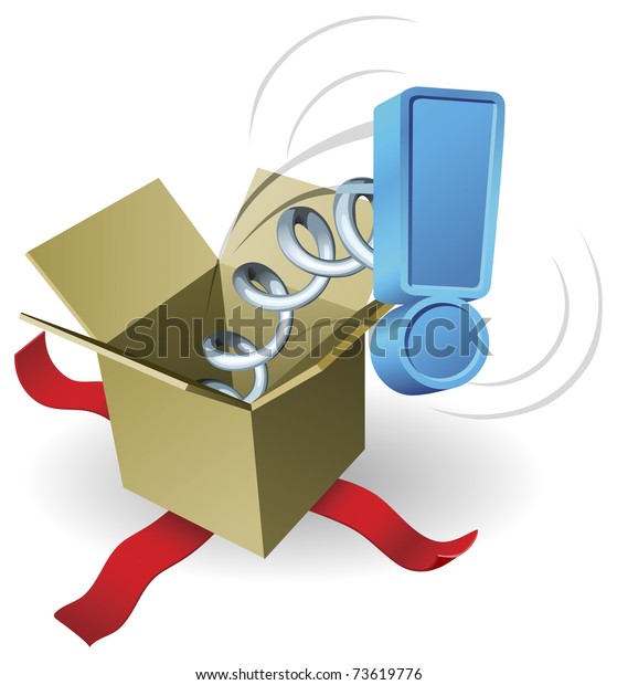 Exclamation Mark Springing Out Box Conceptual Stock Vector (Royalty ...