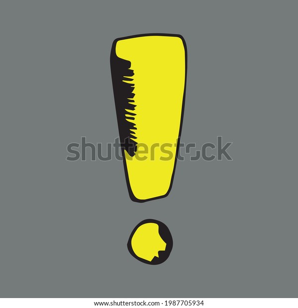 Exclamation Mark Vector Illustration Cartoon Handdrawn Stock Vector ...