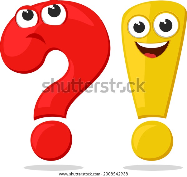Exclamation Question Marks Emoticons On White Stock Vector (Royalty ...