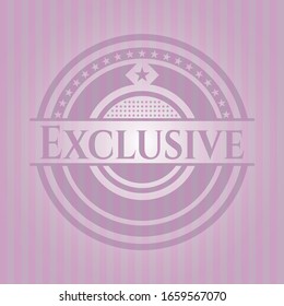 Exclusive Badge Pink Background Vector Illustration Stock Vector ...