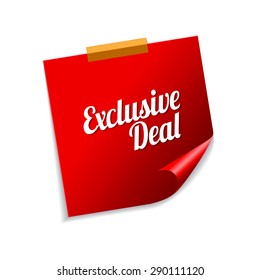 Exclusive Deal Red Sticky Notes Vector Stock Vector (Royalty Free ...