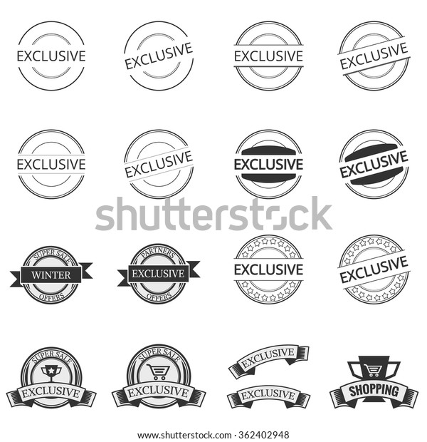 Exclusive Icon Set Concept Vintage Retro: vector de stock (libre de ...
