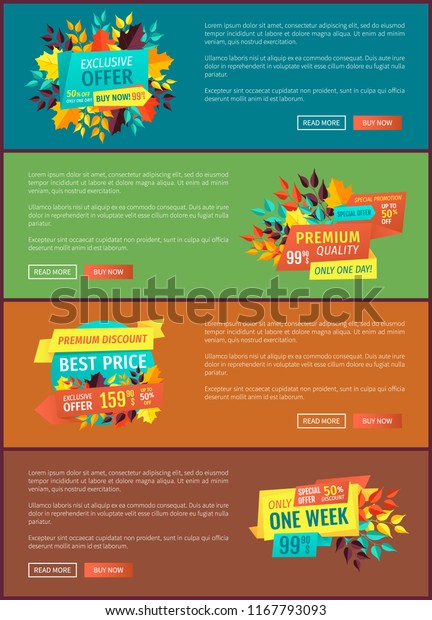 Exclusive Offer Premium Quality Posters Set Stock Vector (Royalty Free ...