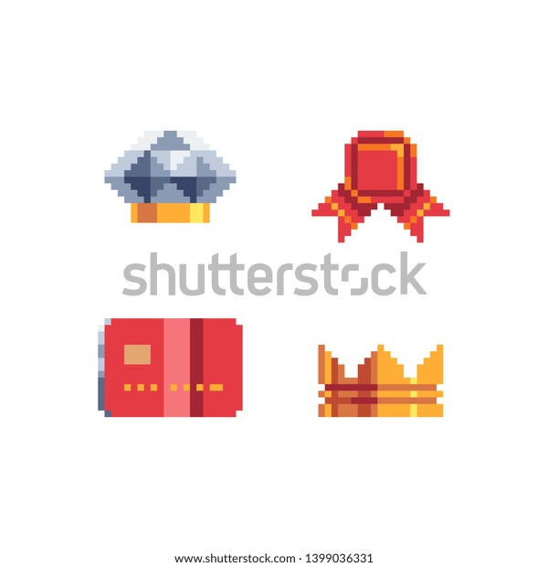 Exclusive Pixel Art Icons Set Diamond Stock Vector (Royalty Free ...
